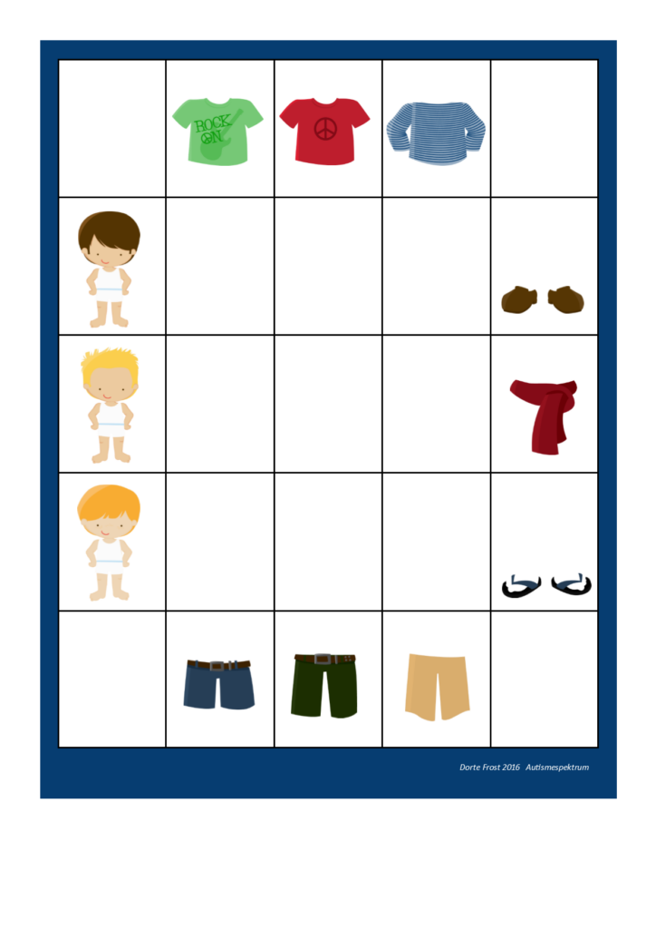 Board For The Super Matrix Find The Belonging Tiles On Autismespektrum ...