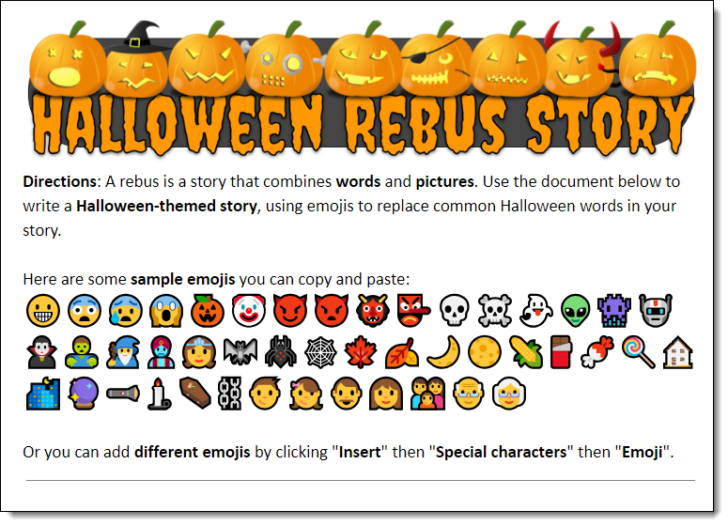 Control Alt Achieve Create Halloween Rebus Stories With Emojis And ...
